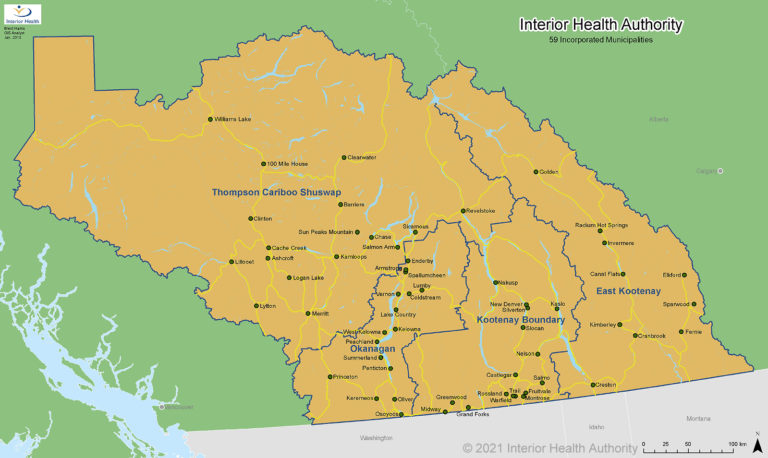 BC Interior Health Map | ARA Professional Travel & Support Inc.